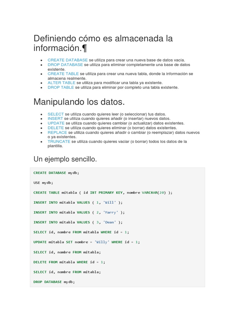 Comandos Sql Pdf Sql Servidor Sql De Microsoft