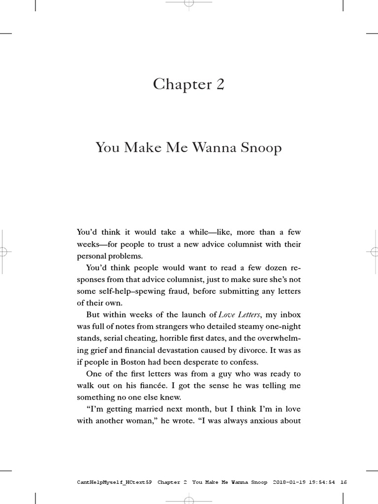 Book Excerpt: 'Can't Help Myself' | PDF | Philosophy | Mystery ...