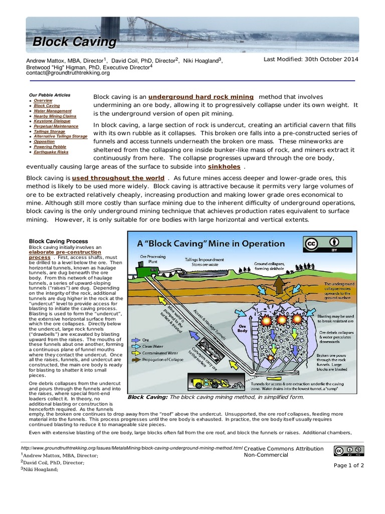Block Caving Underground Mining Method | Download Free PDF | Mining | Groundwater
