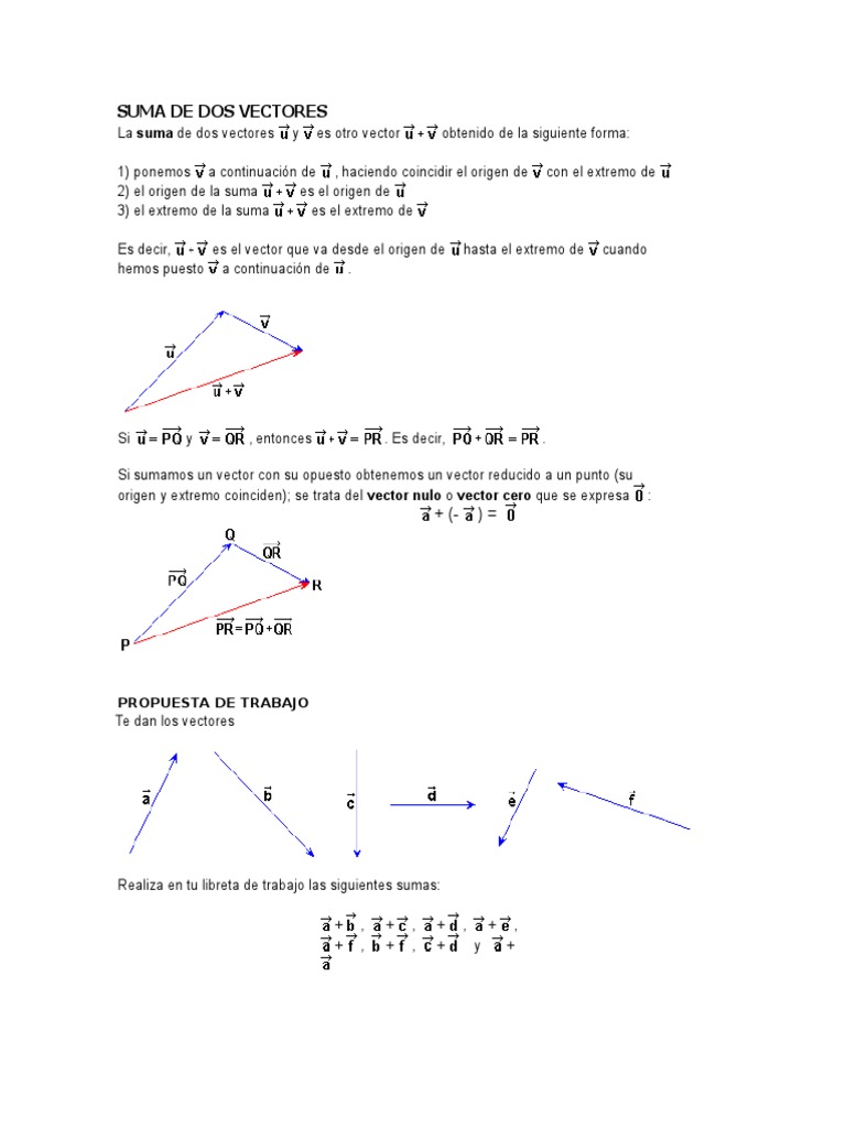 Guia de Vectores | PDF | Vector Euclidiano | Escalar (Matemáticas)