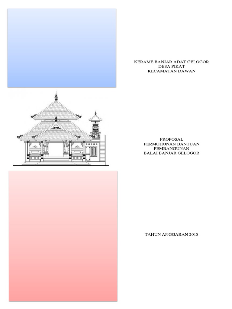 Proposal Pembangunan Balai Banjar Gelogor | PDF