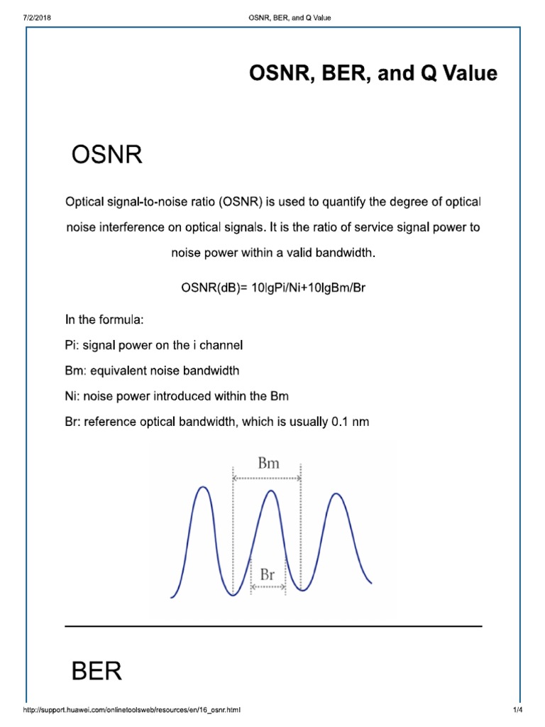 Osnr, Ber, and Q Value | PDF