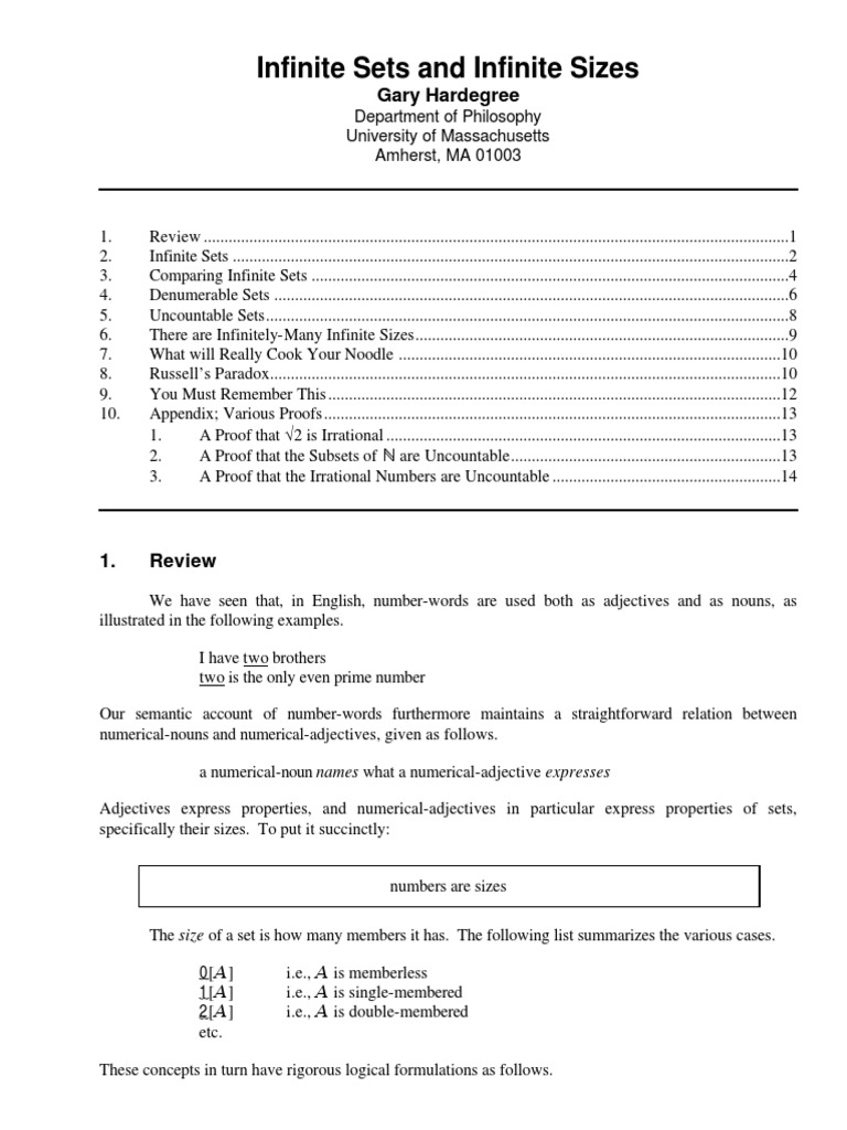 09 Infinite Sizes | Download Free PDF | Infinity | Rational Number