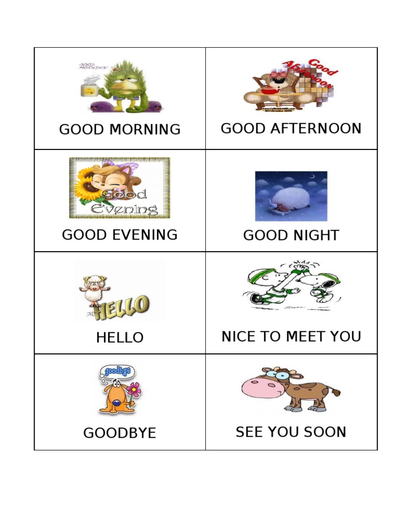 Greetings Flash Cards | PDF