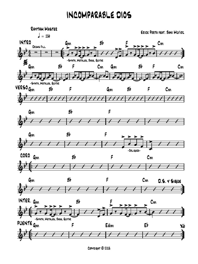 Incomparable Dios | PDF | Rhythm And Meter | Musical Instruments