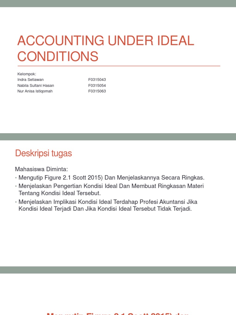 Accounting Under Ideal Conditions | PDF