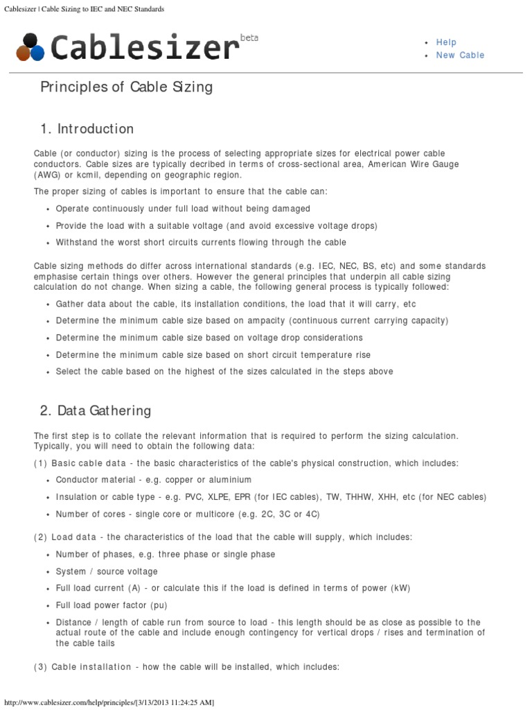 Cablesizer Cable Sizing To IEC and NEC Standards PDF | PDF | Coaxial ...