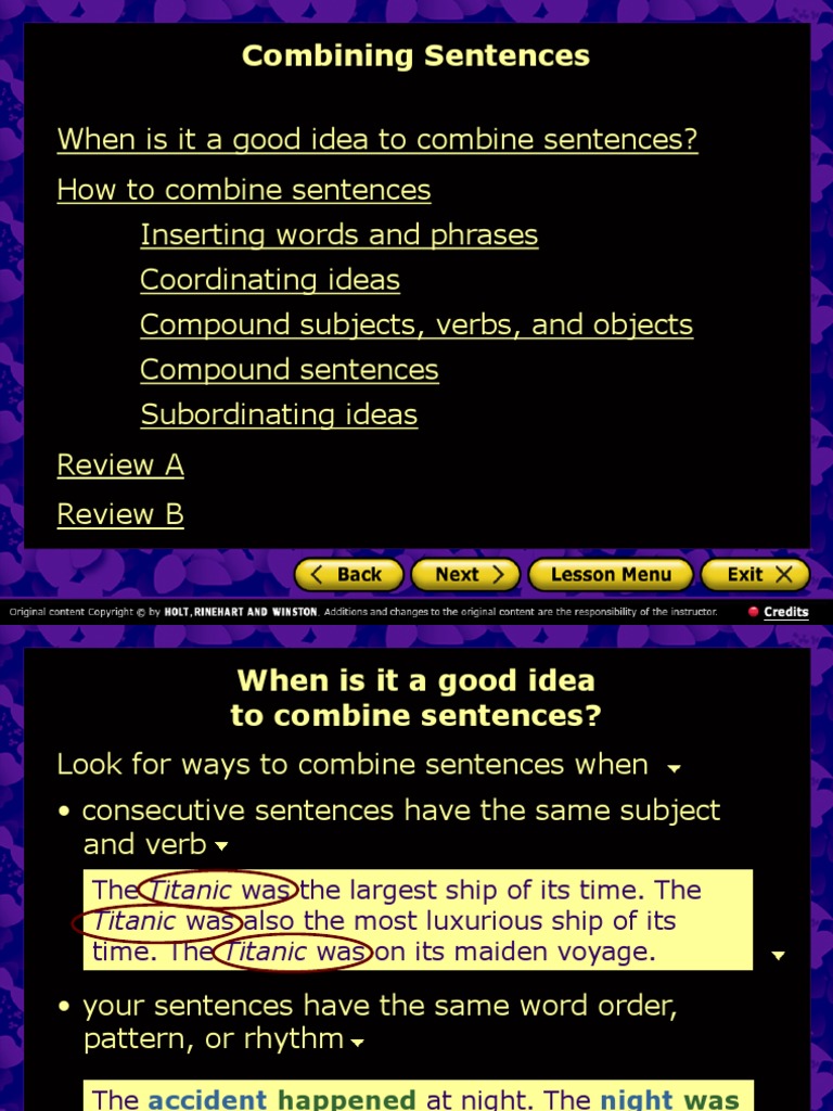 Combining Sentences | PDF | Adverb | Adjective
