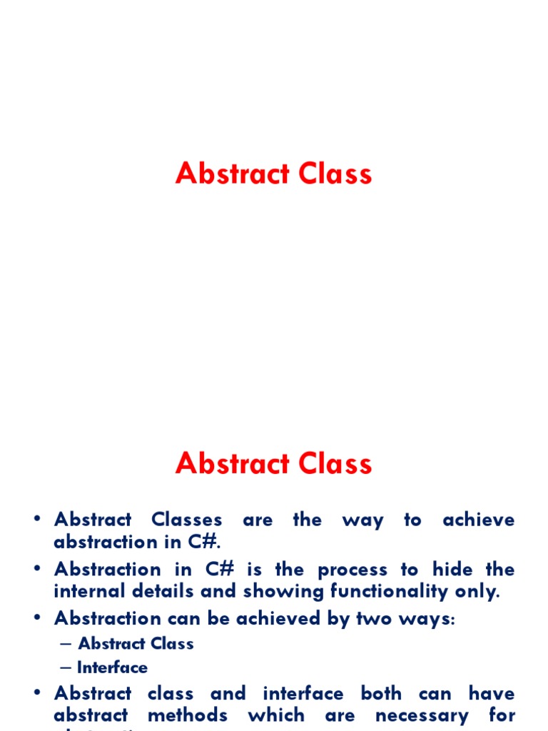 Abstract Class and Interface | PDF | Class (Computer Programming ...