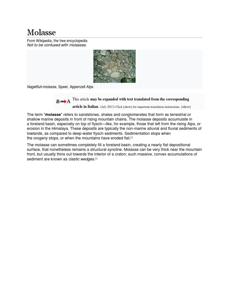 Molasse: Not To Be Confused With Molasses | PDF