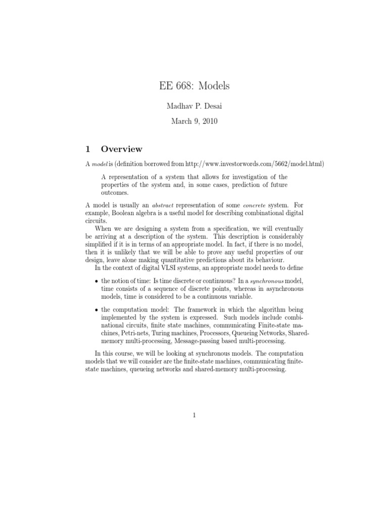 EE 668: Models: Madhav P. Desai March 9, 2010 | PDF | Discrete Time And ...