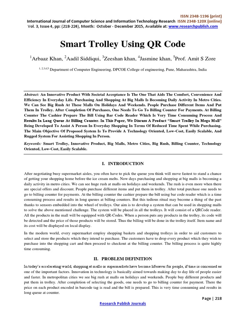 Smart Trolley | PDF | Raspberry Pi | Areas Of Computer Science
