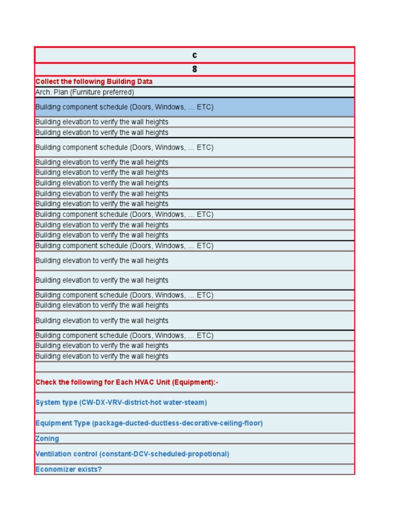 HVAC Design CheckList | PDF | Duct (Flow) | Hvac