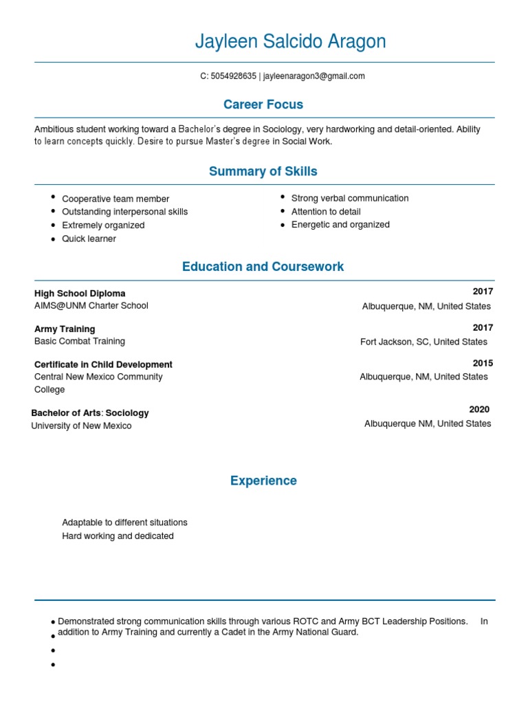 Jay Resume | PDF | Academia | Cognition