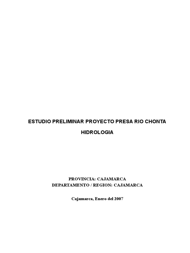 Hidrologia Rio Chonta | Descargar gratis PDF | Precipitación | Hidrología