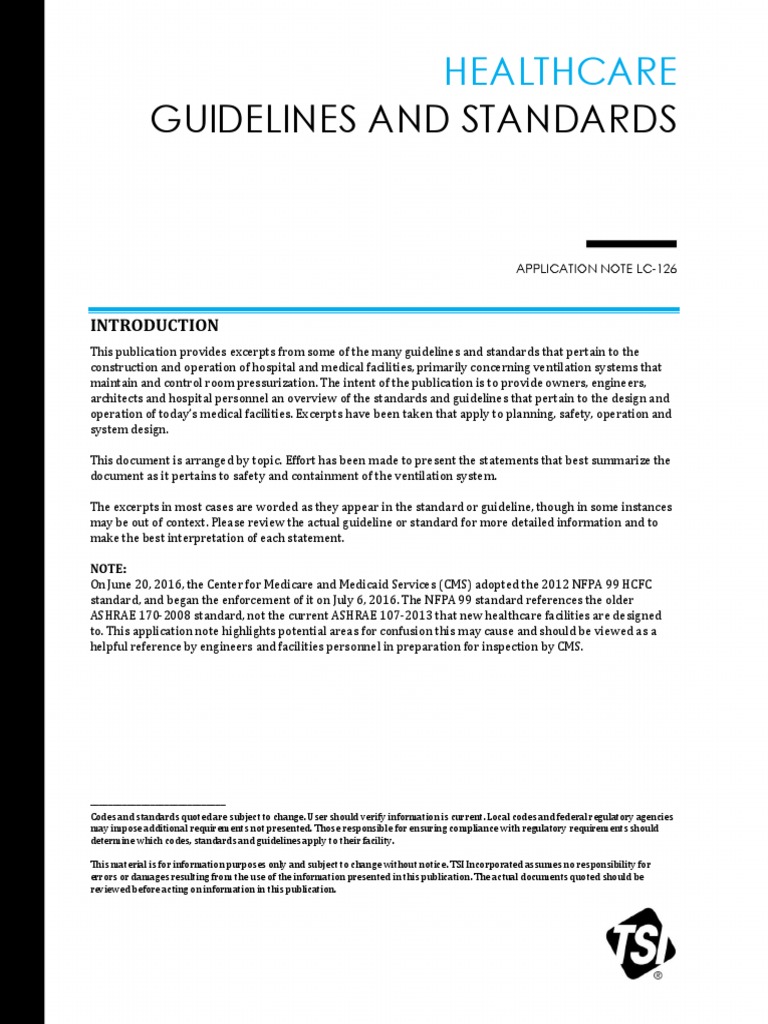 LC 126 HealthcareGuideStandards | PDF | Ventilation (Architecture) | Hvac