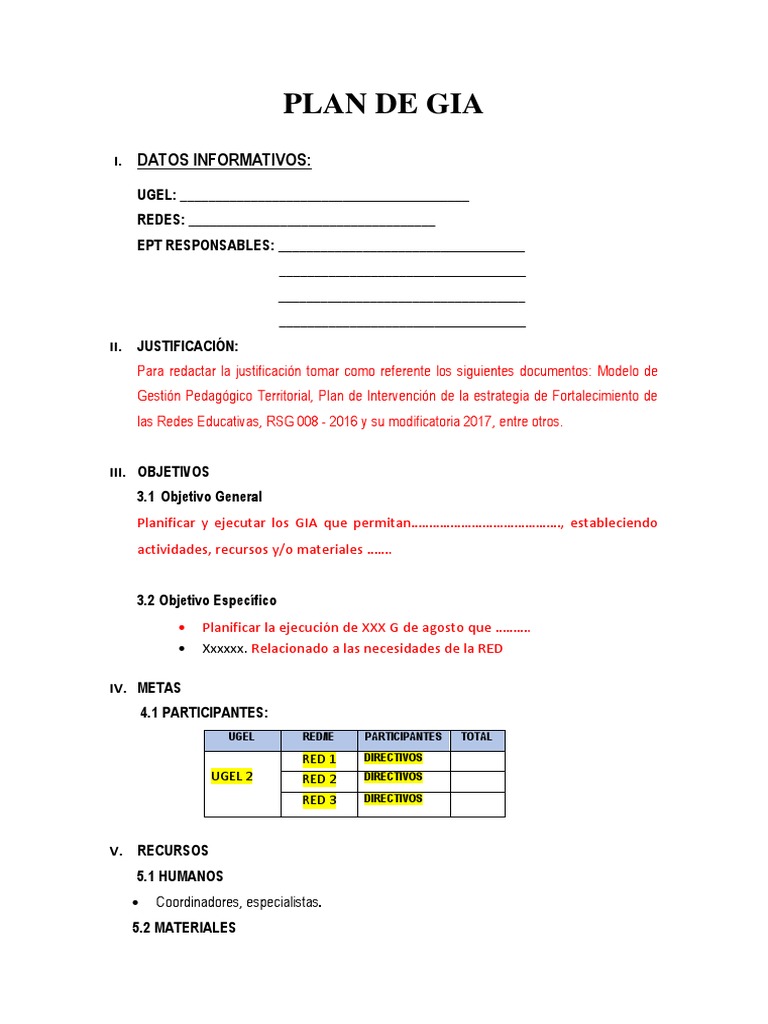 Anexo 1 - Plan Gia | PDF | Business | Educación avanzada