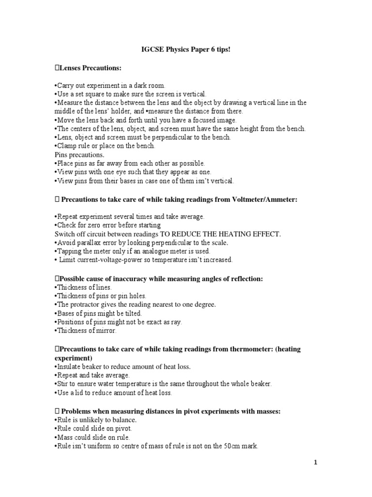IGCSE Physics Paper 6 Tips! | Lens (Optics) | Experiment