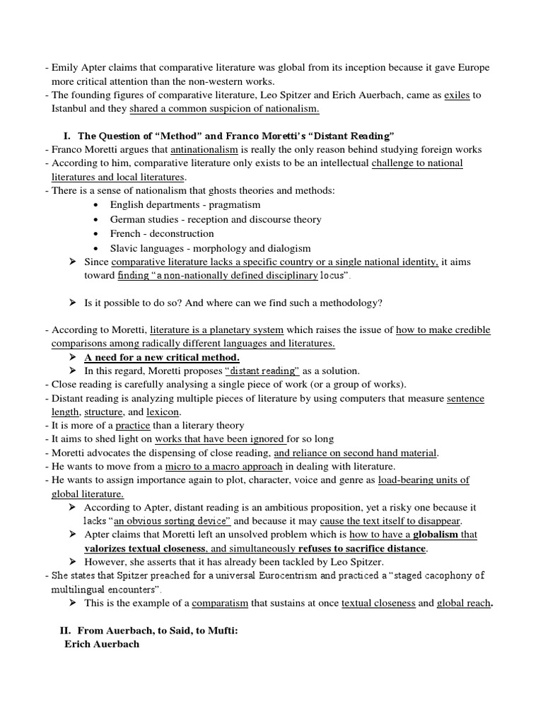 I. The Question of "Method" and Franco Moretti's "Distant Reading" | PDF | Translations | Turkey