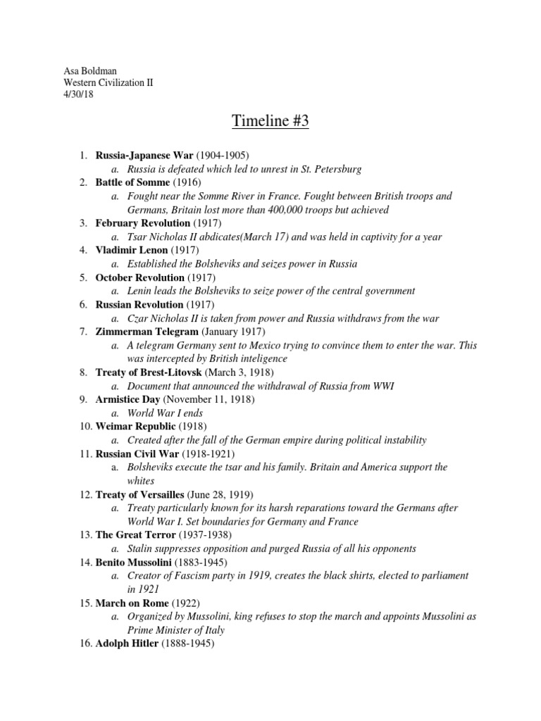 Timeline #3 | PDF | Adolf Hitler | Nazi Germany