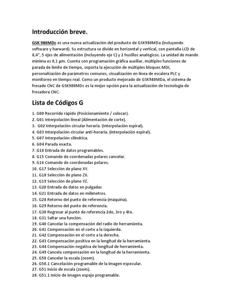 GSK 980MDc Milling CNC System | PDF | Perforar | Naturaleza