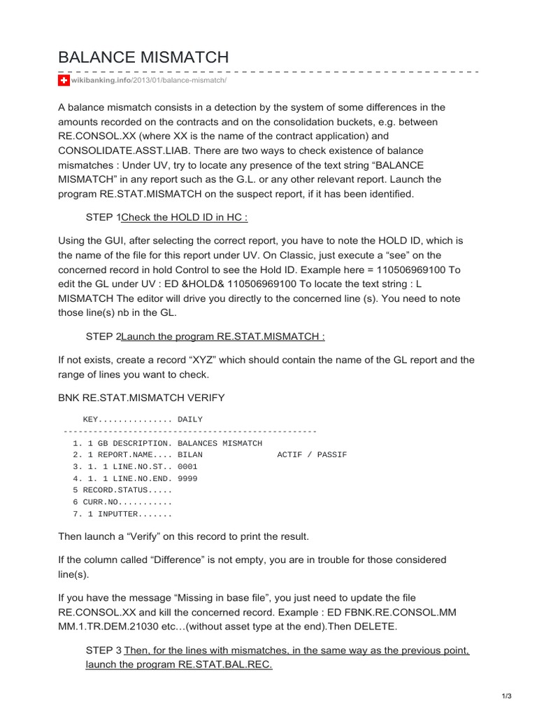 Balance Mismatch | PDF | Currency | Computing