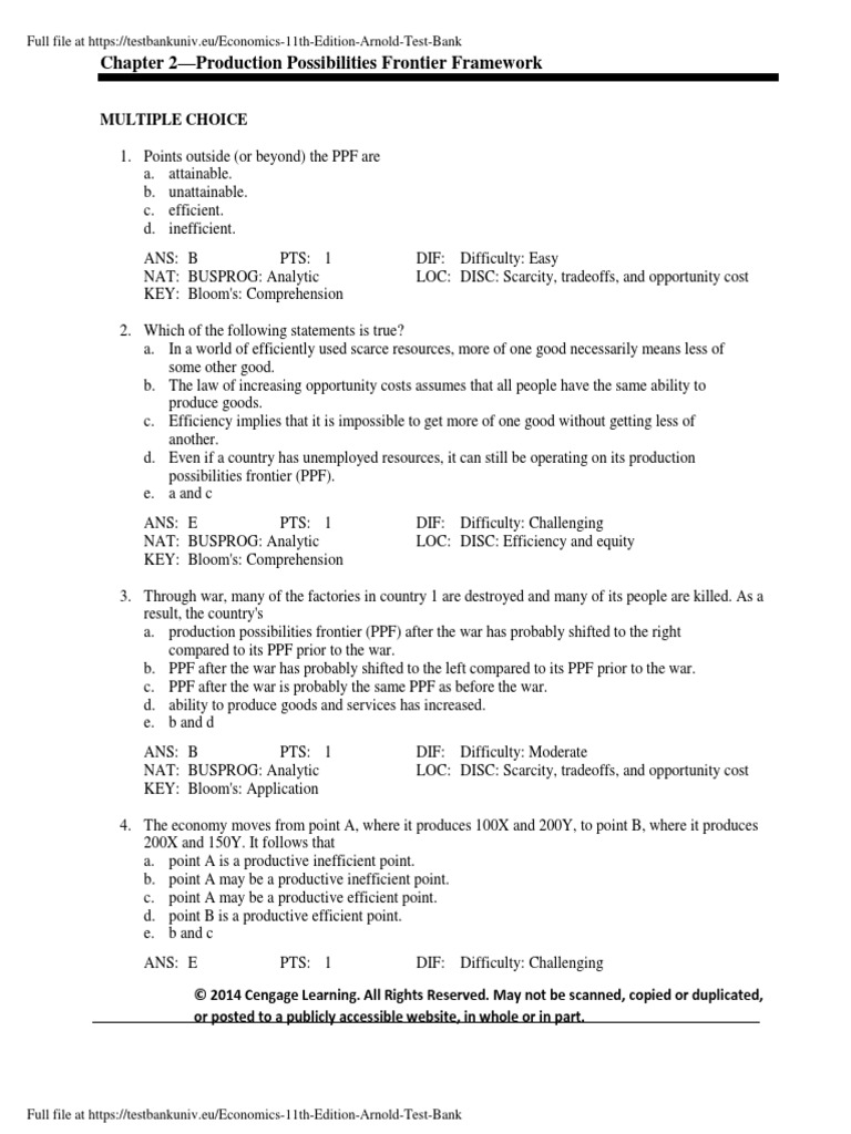 Economics 11th Edition Arnold Test Bank | PDF | Economics | Business