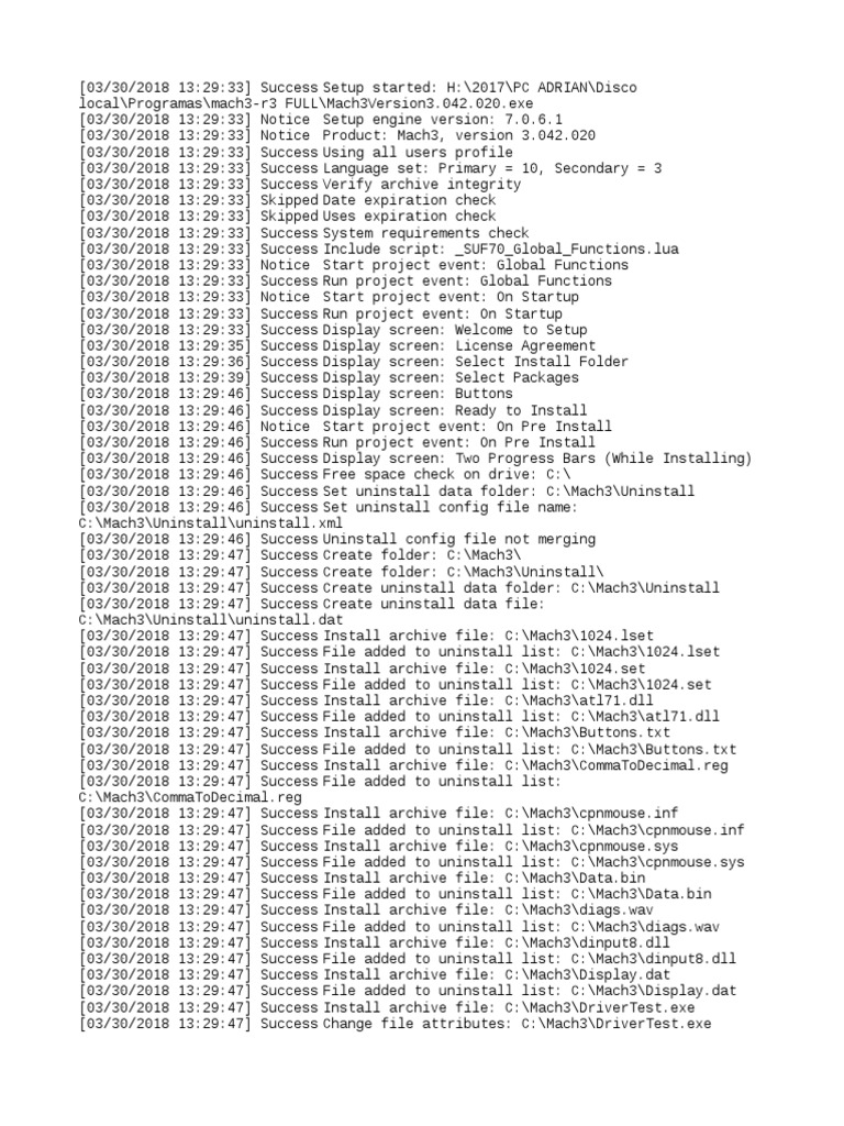 Mach3 Setup Log | PDF | Zip (File Format) | Computer File