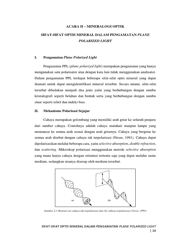 02 Modul Acara II Mineralogi Optik | PDF