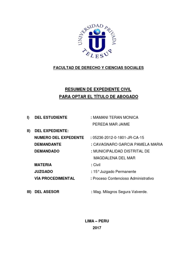 Caratula Del Expediente Civil II | PDF