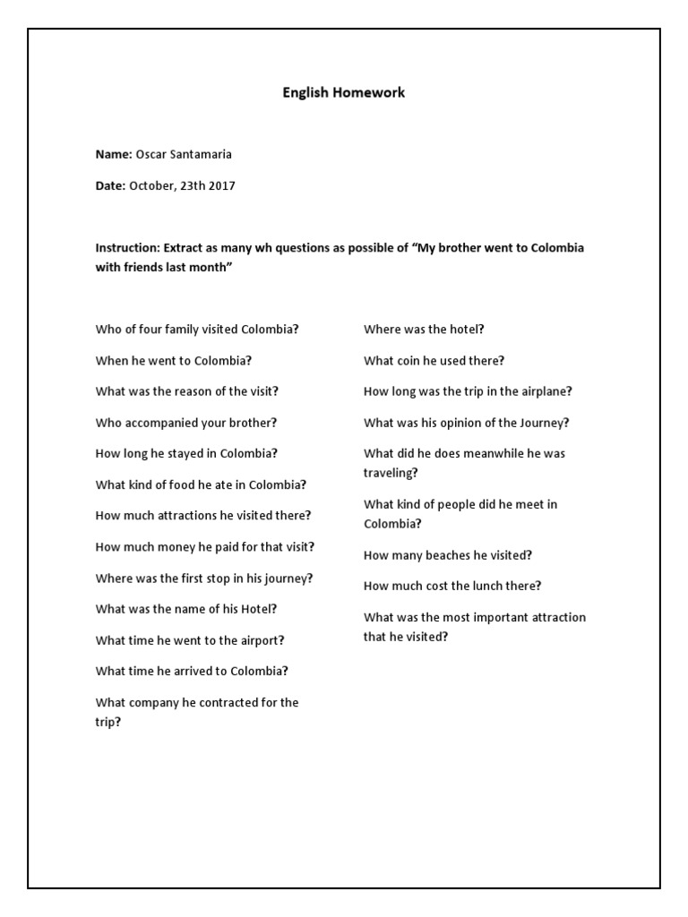 English Homework | PDF