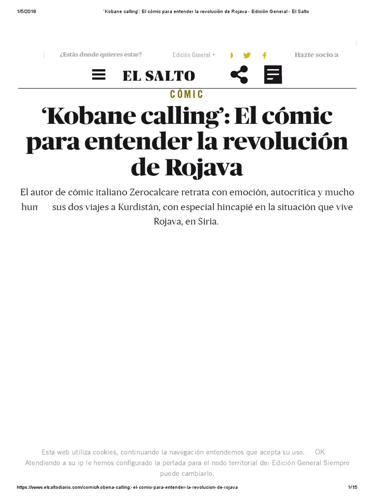Kobane Calling' - El Cómic para Entender La Revolución de Rojava - Edición General - El Salto ...