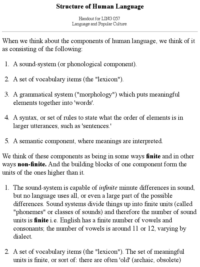 Structure of Language | PDF | Lexicon | Word