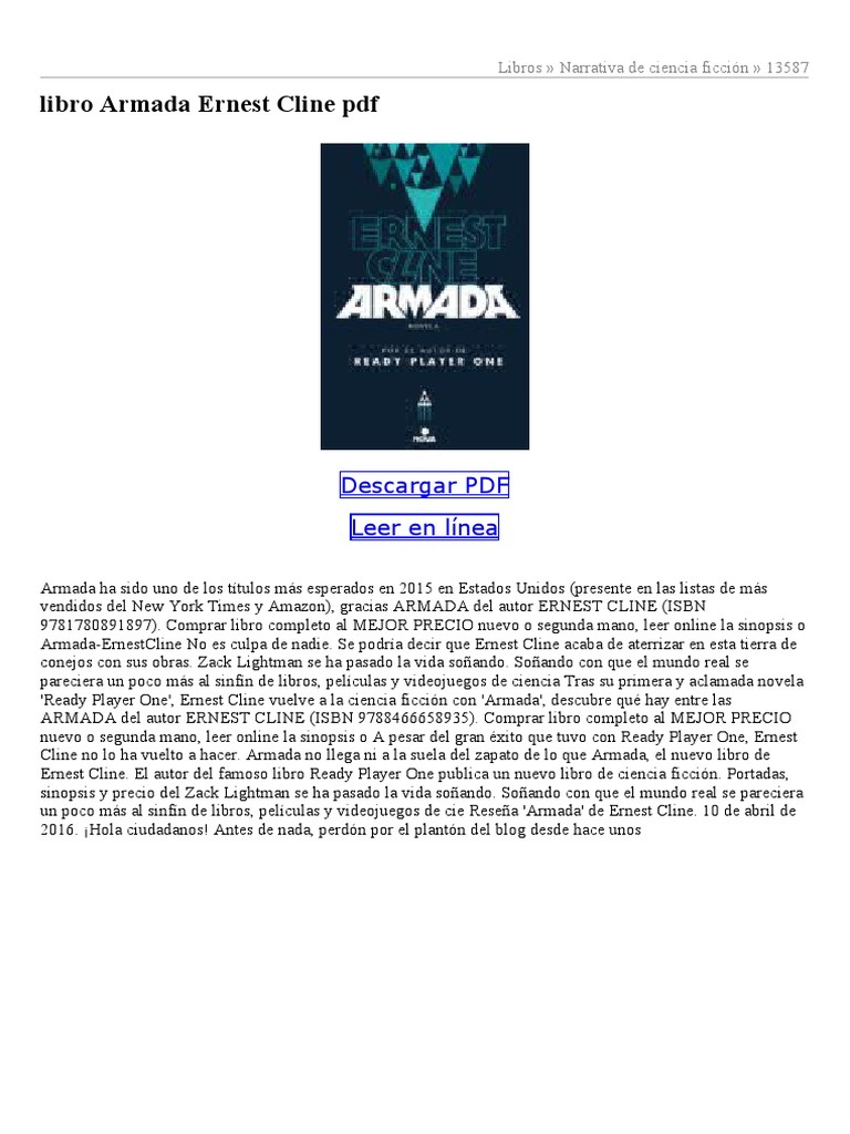 Armada: La nueva novela de Cline | PDF