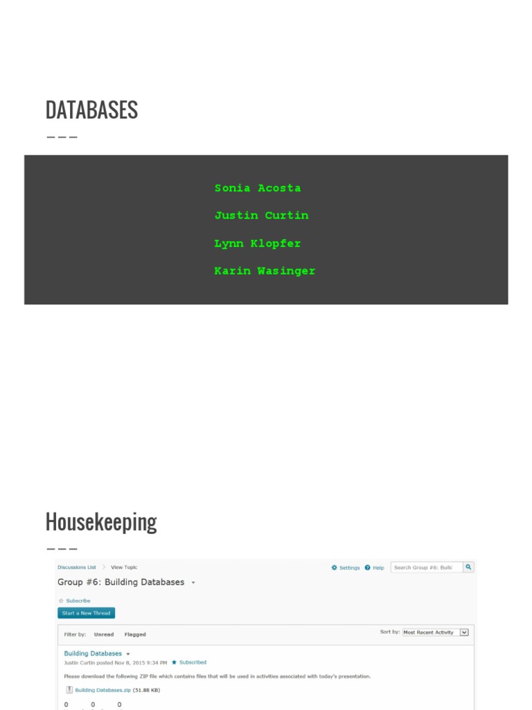 Database Presentation | PDF | Microsoft Access | Databases