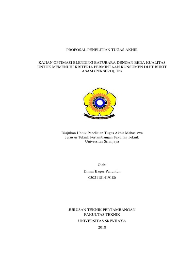 Proposal Blending Batubara | PDF