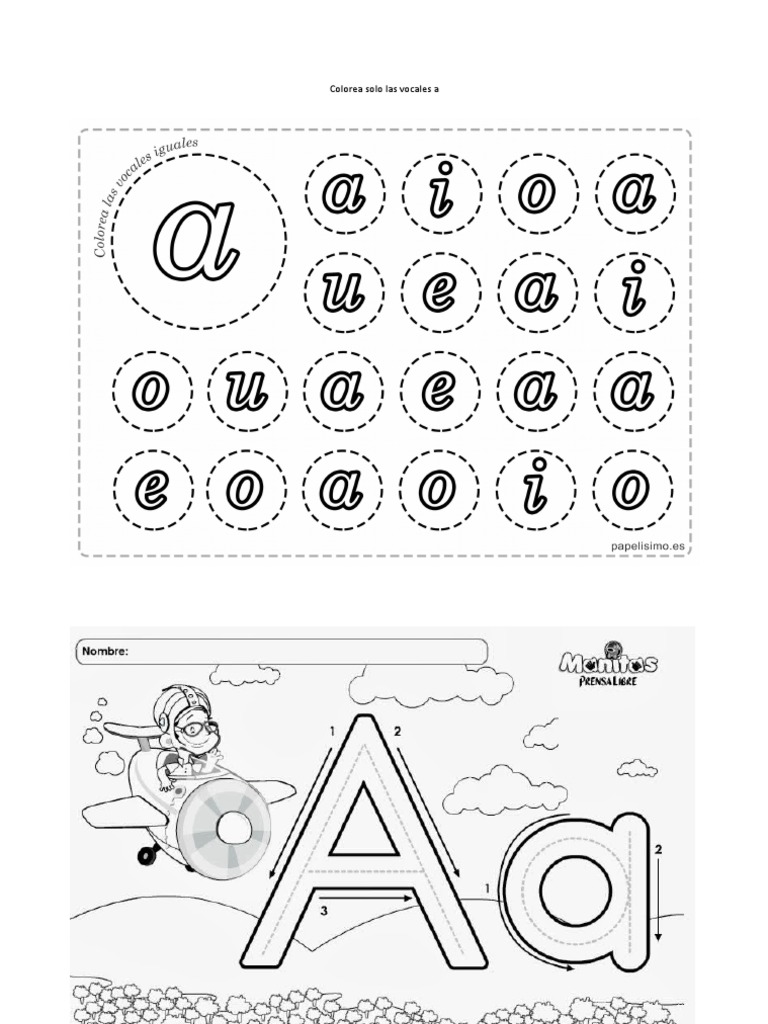 Actividad Vocales Pre Kinder y Kinder 2018 | PDF