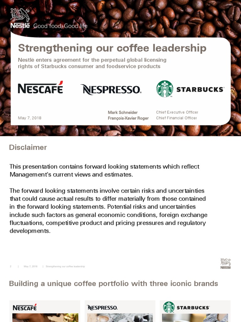 NESN NSRGY Nestle SBUX Investor Call May 2018 | PDF | Brand | Starbucks