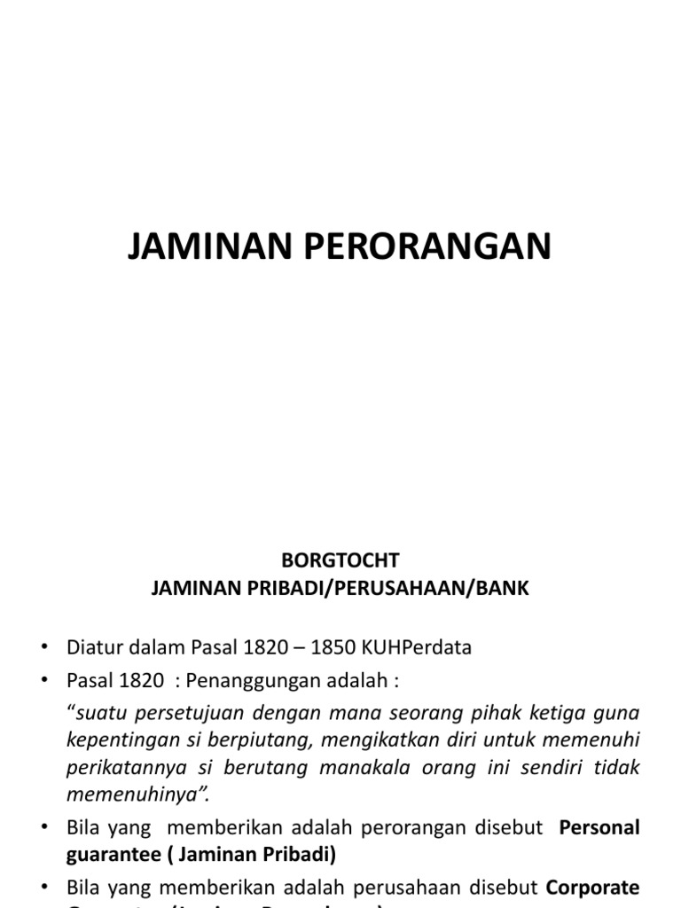 Tajahu Jaminan Perorangan | PDF