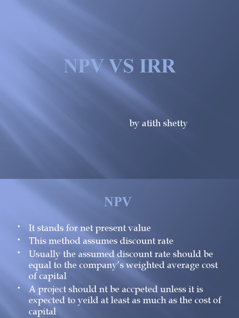 NPV vs IRR: Key Differences Explained | PDF