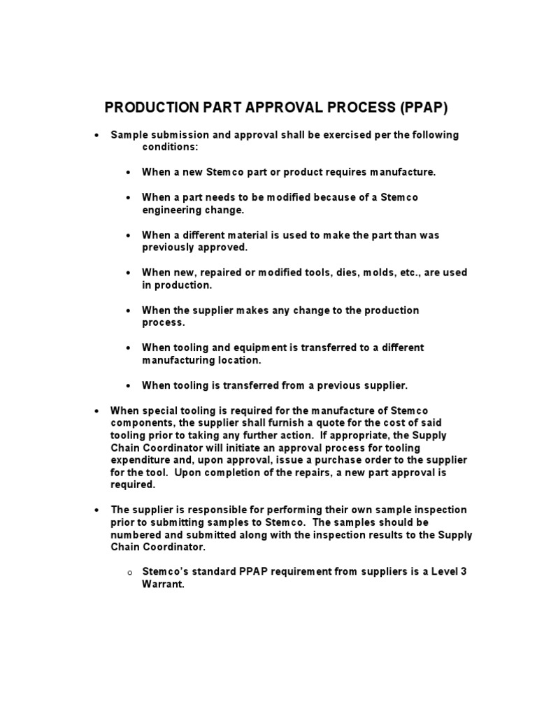 Production Part Approval | PDF | Business Process Management | Industries