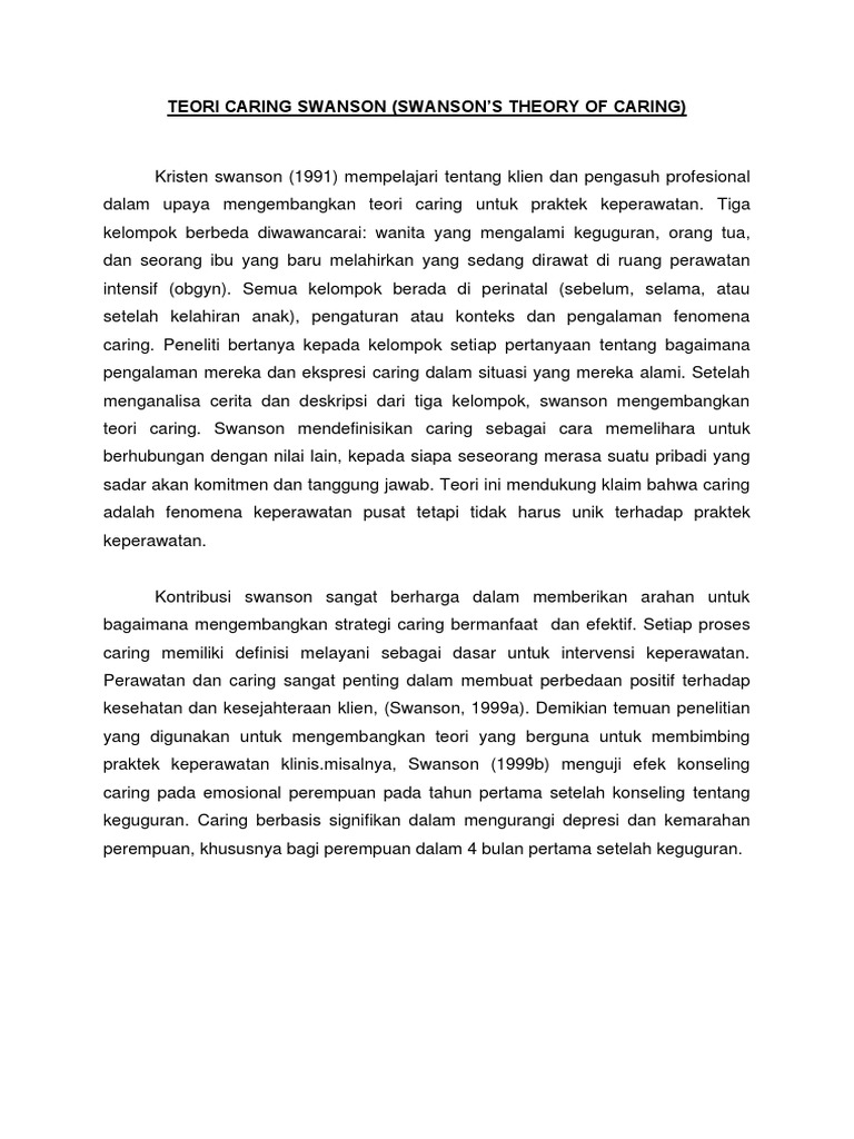 Teori Caring Swanson | PDF