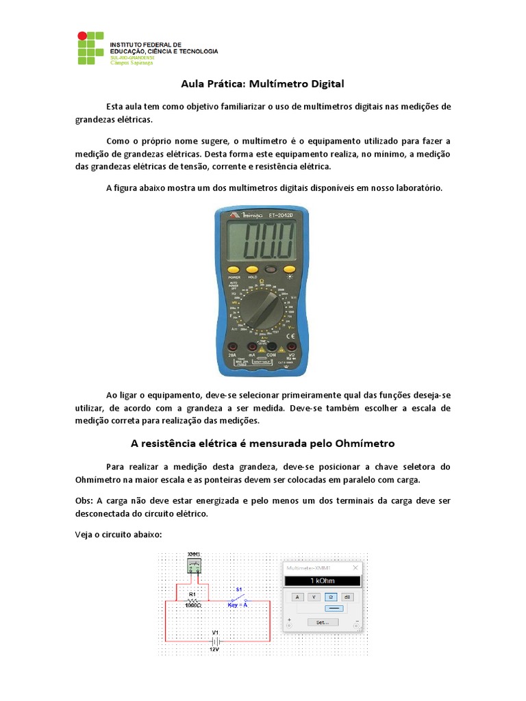 Aula Prática Multímetro PDF | PDF