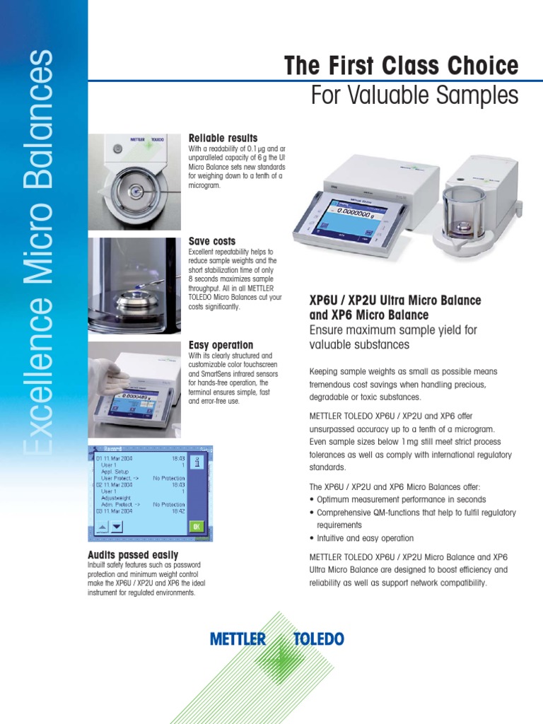 Mettler Toledo Ultra Micro Balances | PDF | Standard Deviation | Computing