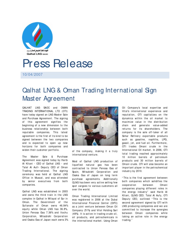 Qalhat LNG 03 | PDF | Oman | Liquefied Natural Gas