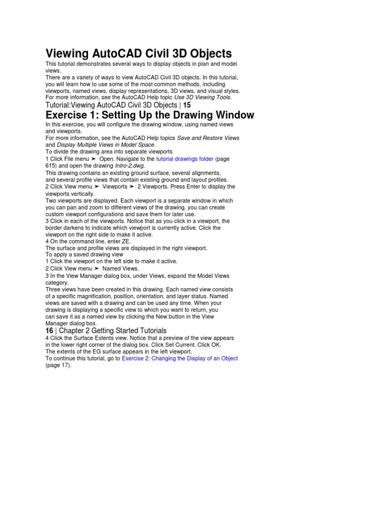 Viewing Autocad Civil 3d Objects Pdf Auto Cad 3 D Computer Graphics