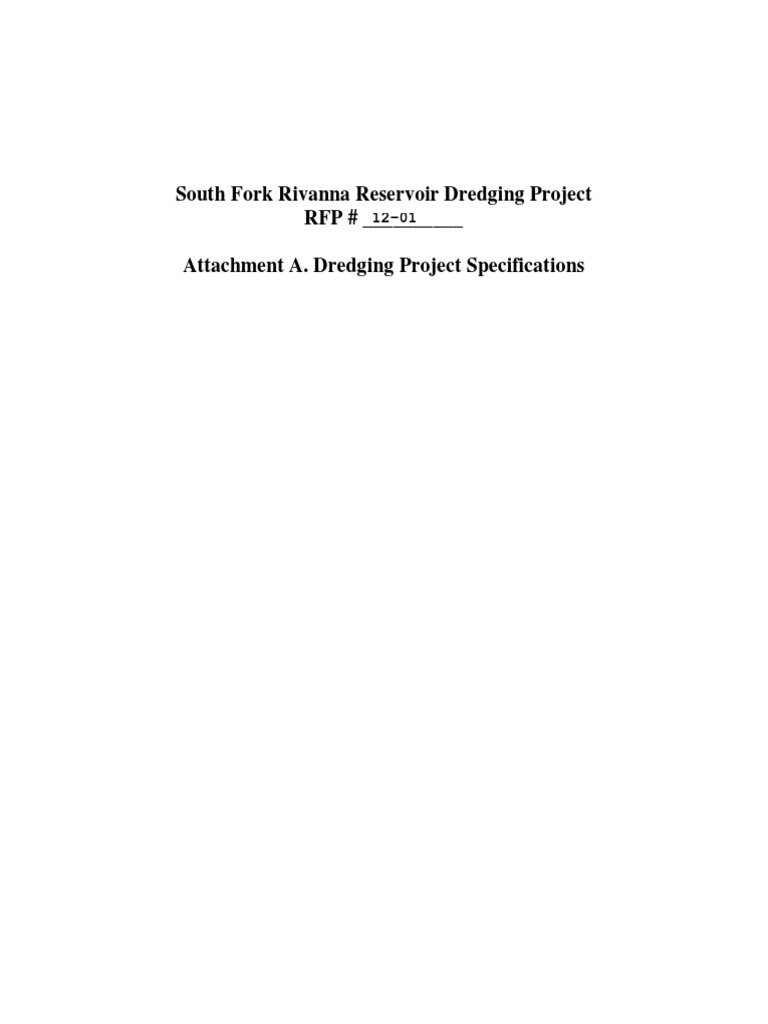 Dredging Project Specifications | PDF | Dredging | General Contractor