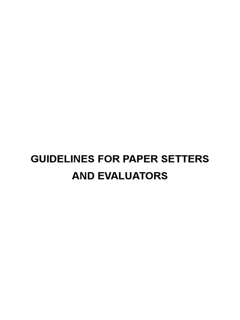 Guidelines Paper Setters | PDF | Question | Test (Assessment)
