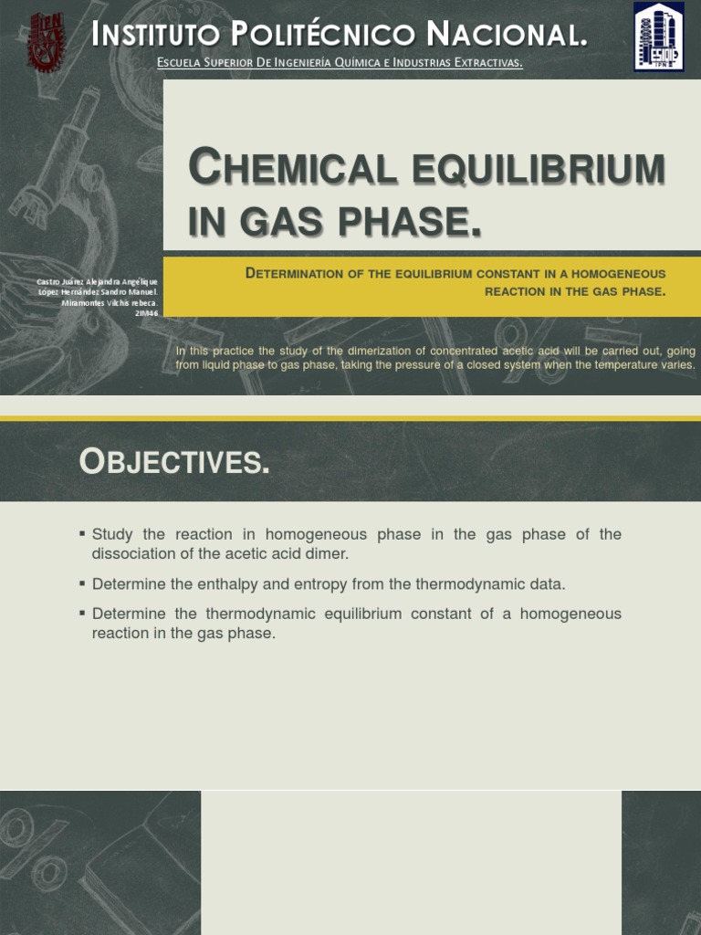Chemical Equilibrium in Gas Phase | PDF | Gibbs Free Energy | Chemical ...