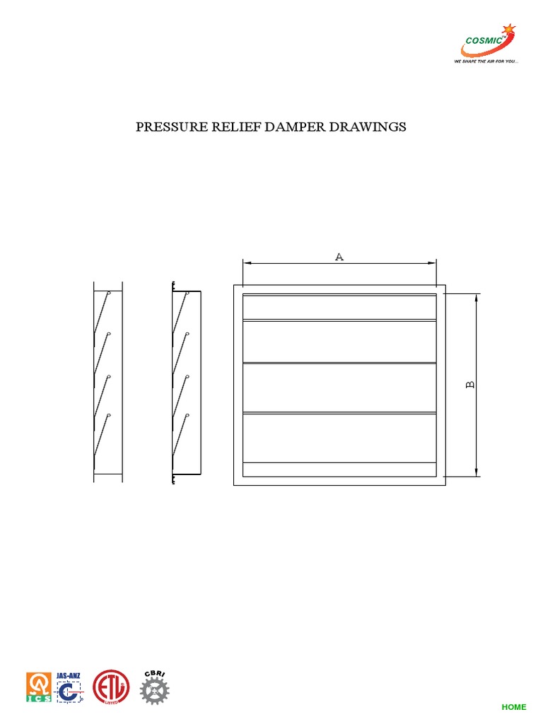 Pressure Relief Damper Drawings | PDF